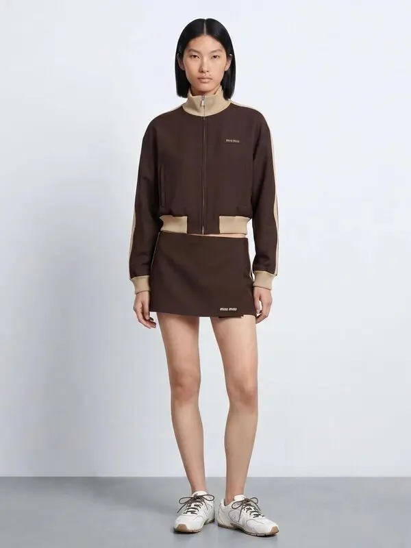 Miu Miu Sporty Mohair Miniskirt - Brown