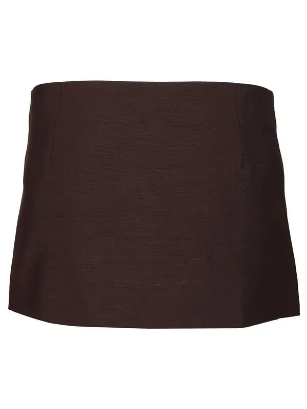 Miu Miu Sporty Mohair Miniskirt - Brown