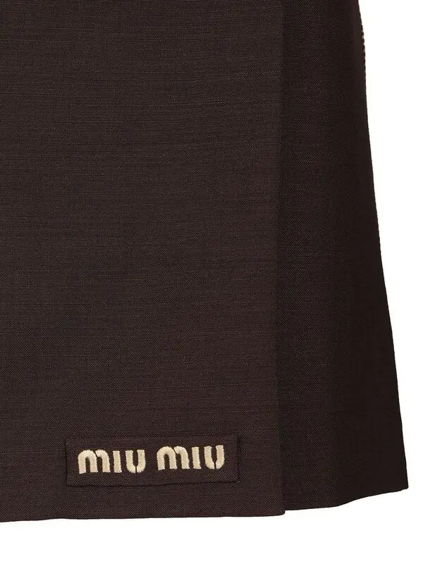 Miu Miu Sporty Mohair Miniskirt - Brown