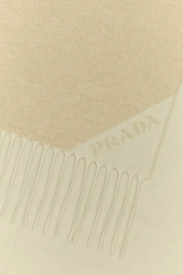 Prada Sand Silk Blend Scarf