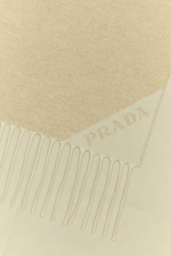 Prada Sand Silk Blend Scarf - Brown