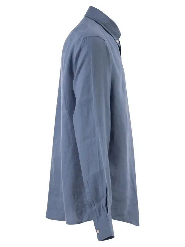 BOSS Pure Linen Regular Fit Shirt With Button-down Collar