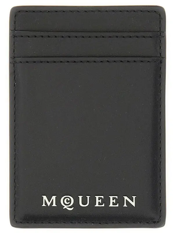 Alexander McQueen Magnetic Card Holder With Logo
