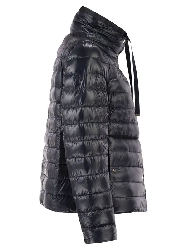 Herno Reversible Ultra-light Nylon Down Jacket With Funnel Neck