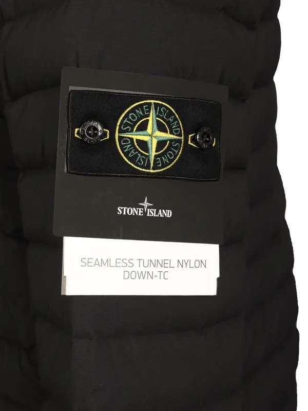 Stone Island Hooded Down Jacket In Stretch Fabric