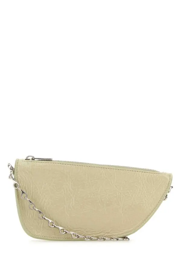 Burberry Pastel Leather Micro Shield Crossbody Bag - Green