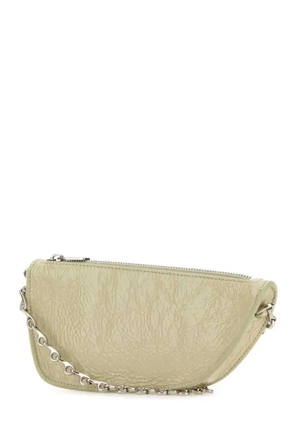 Burberry Pastel Leather Micro Shield Crossbody Bag - Green