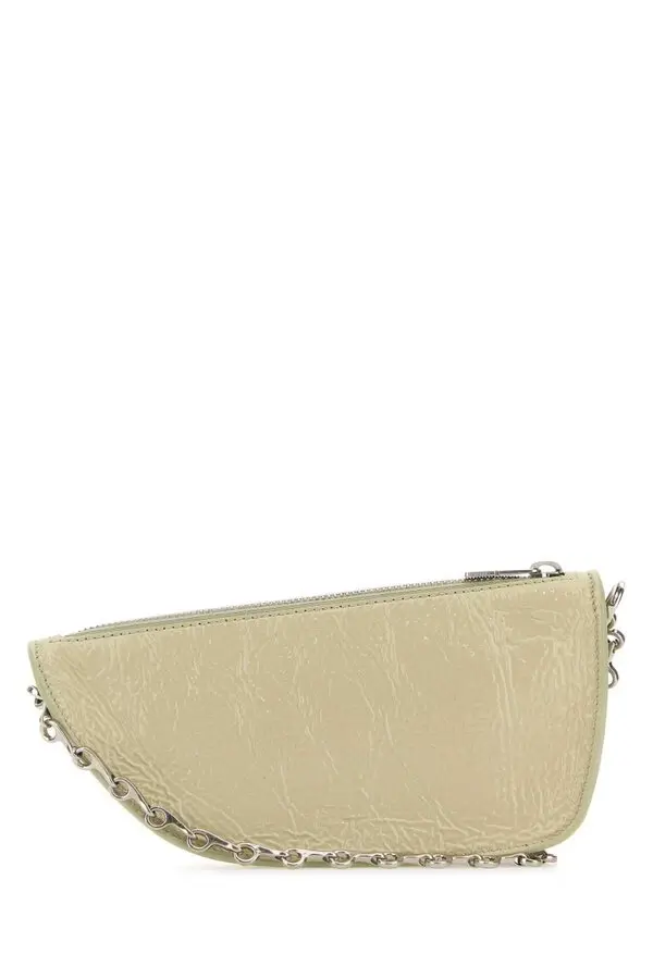 Burberry Pastel Leather Micro Shield Crossbody Bag - Green