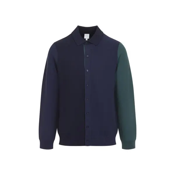 Paul Smith Wool Knit Cardigan Shirt - Blue