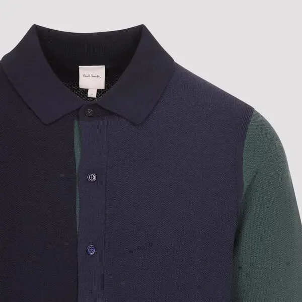 Paul Smith Wool Knit Cardigan Shirt - Blue