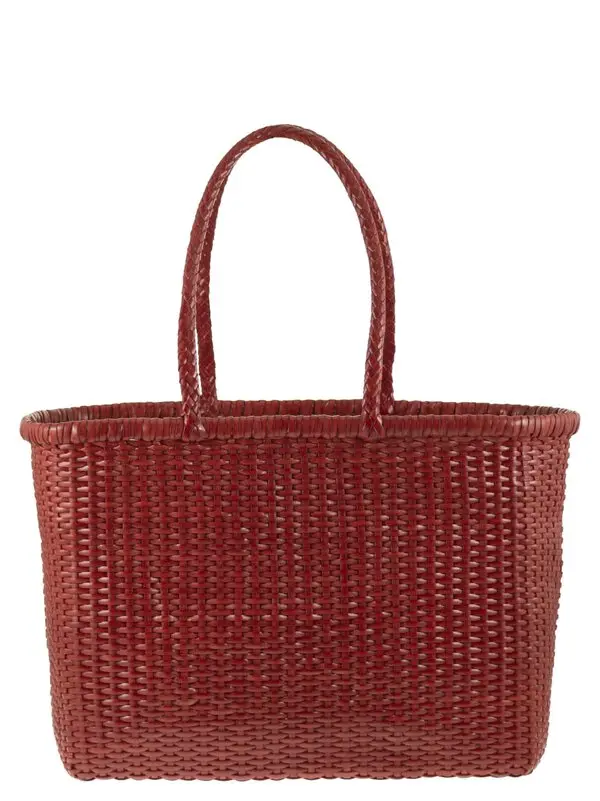 Dragon Diffusion Weave Braided Leather Bag L - Red