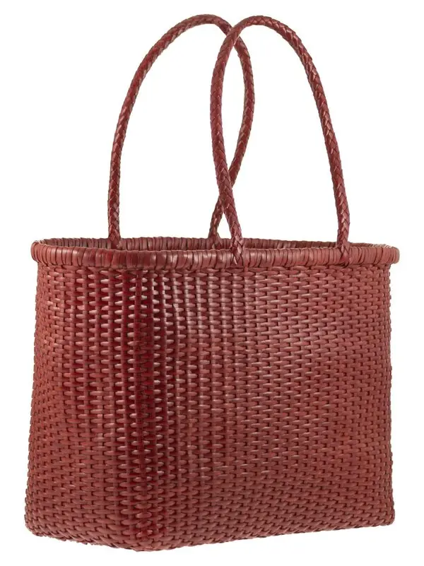 Dragon Diffusion Weave Braided Leather Bag L - Red