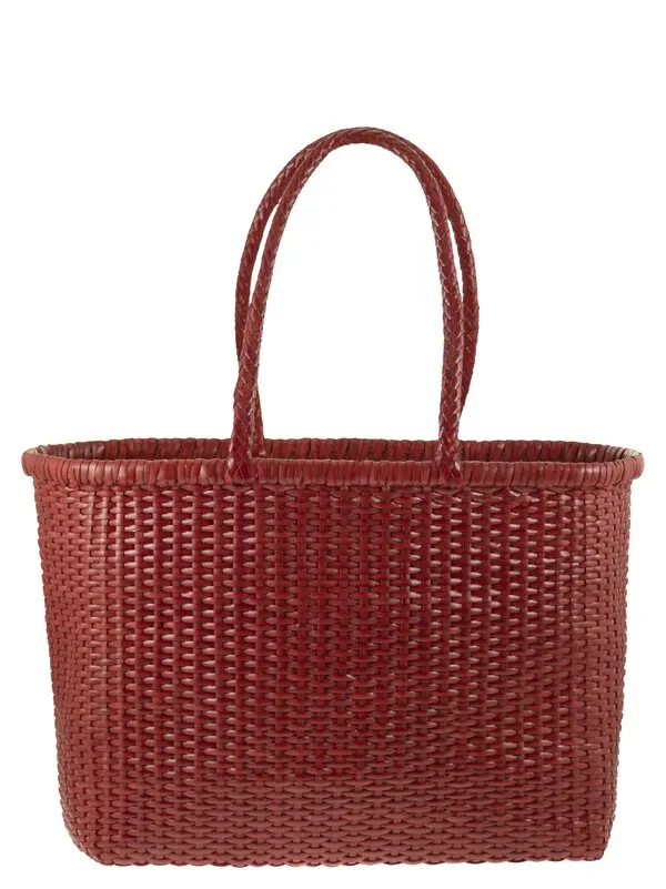 Dragon Diffusion Woven Leather Tote Bag - Red