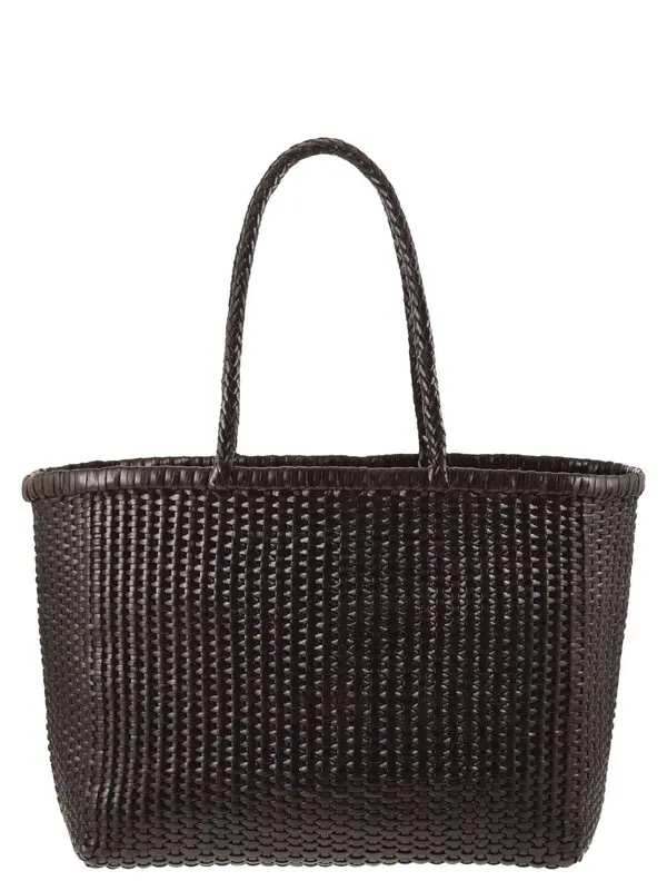 Dragon Diffusion Weave Braided Leather Bag L - Brown
