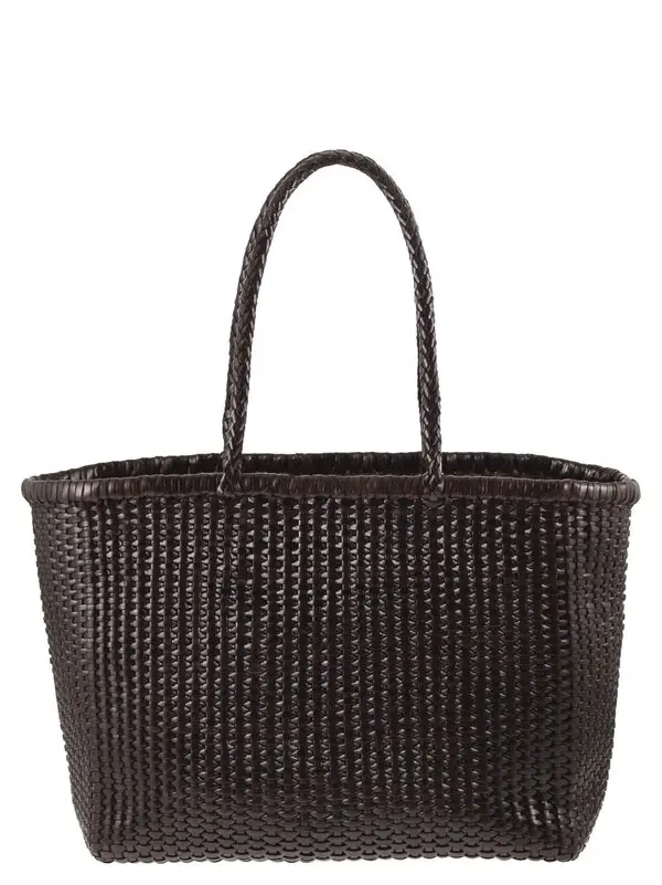 Dragon Diffusion Weave Braided Leather Bag L - Brown