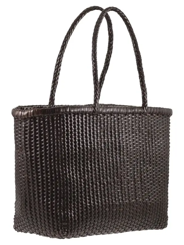 Dragon Diffusion Weave Braided Leather Bag L - Brown