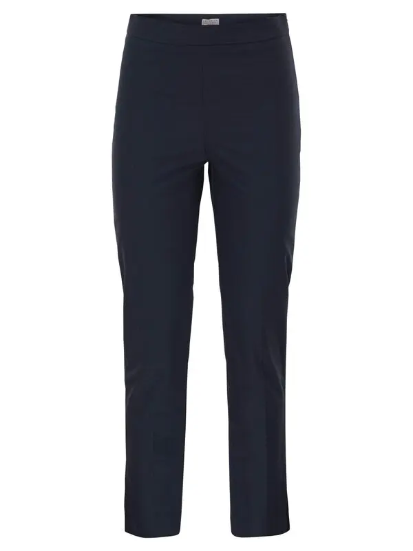 Brunello Cucinelli Cotton Twill Capri Trousers With Necklace - Multicolor