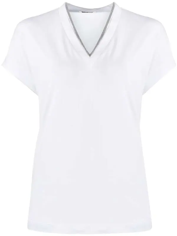 Brunello Cucinelli V-neck T-shirt - White