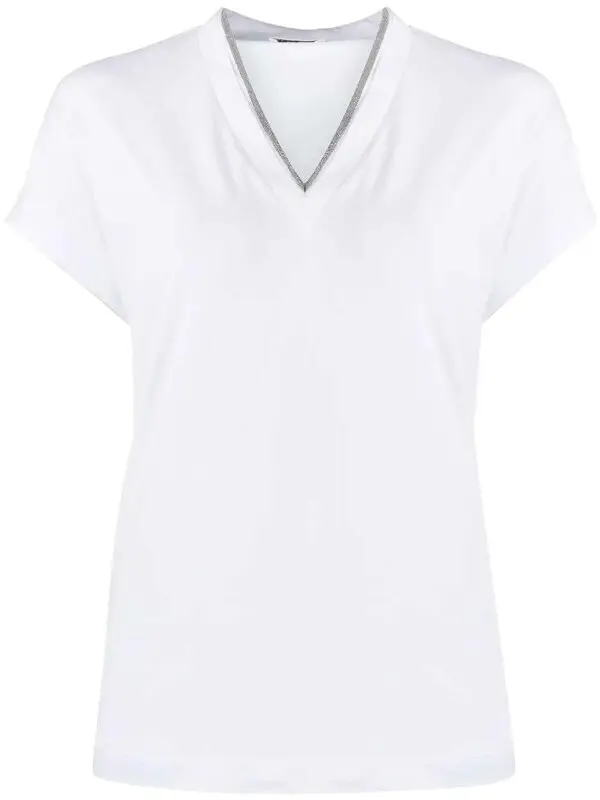 Brunello Cucinelli V-neck T-shirt - White