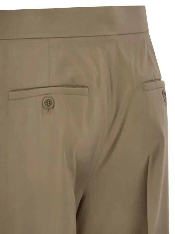 Max Mara Virgin Wool And Silk Wide-leg Trousers - Brown