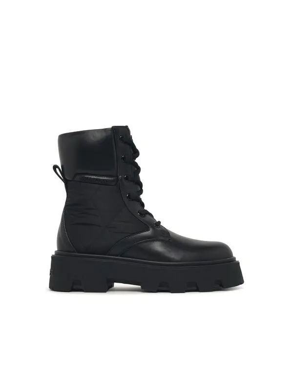 Moncler Aurea Leather Blend Boots - Black