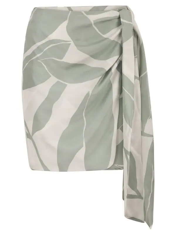 Max Mara Mxmstrano Printed Pure Silk Wrap Skirt - Multicolor