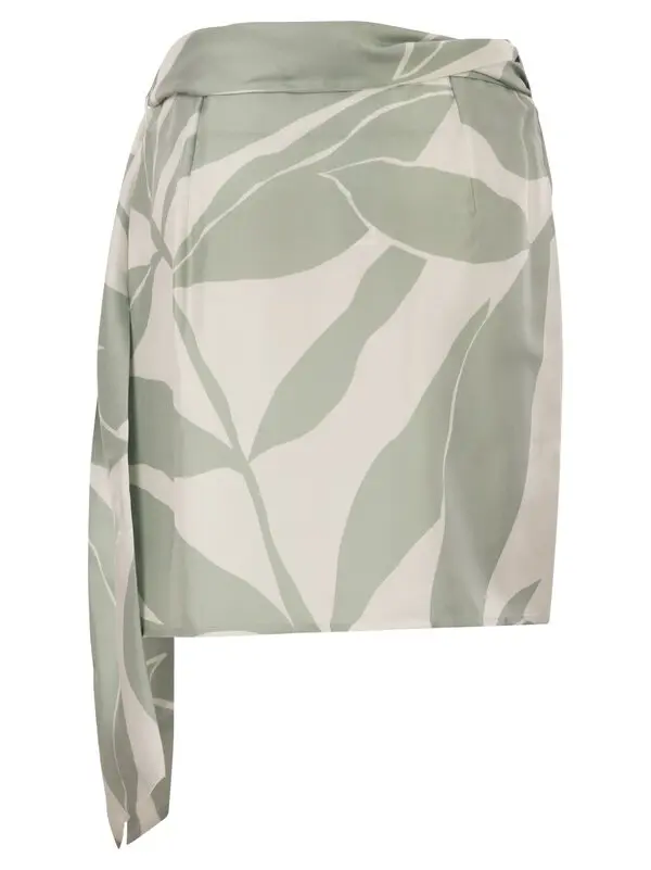 Max Mara Mxmstrano Printed Pure Silk Wrap Skirt