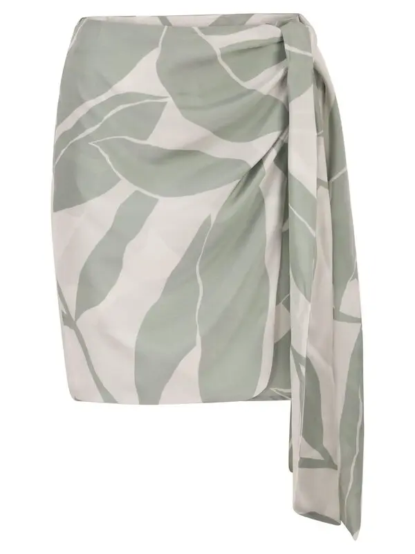 Max Mara Mxmstrano Printed Pure Silk Wrap Skirt - Multicolor