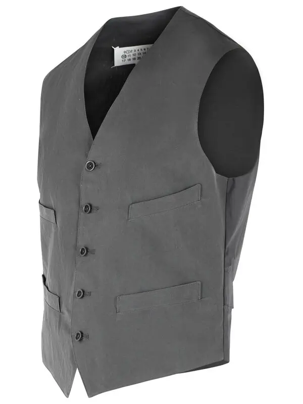 MAISON MARGIELA Grey Cotton And Silk Vest