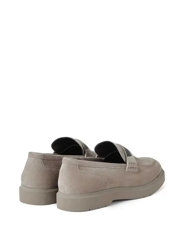 Brunello Cucinelli Embellished Suede Loafers - Multicolor