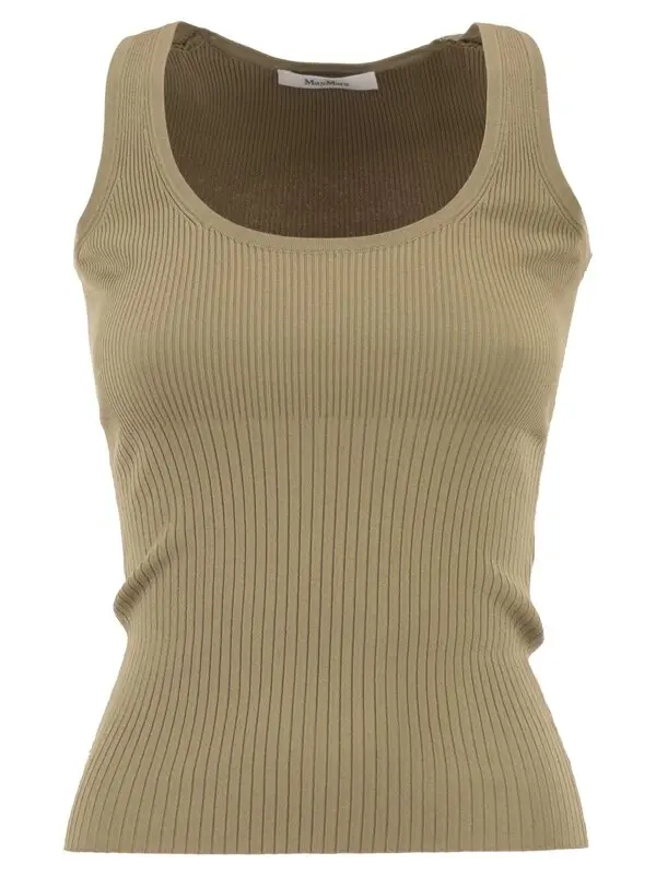 Max Mara Viscose Blend Yarn Top - Yellow