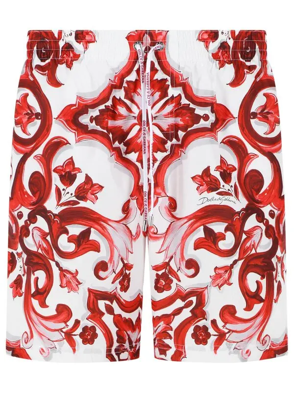Dolce & Gabbana Maiolica' Print Polyester Medium Boxer Shorts
