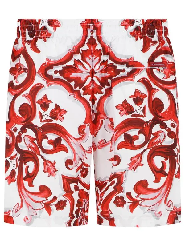 Dolce & Gabbana Maiolica' Print Polyester Medium Boxer Shorts