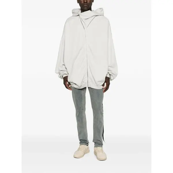 Rick Owens Asymmetric Zip Hoodie - Cream