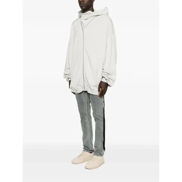 Rick Owens Asymmetric Zip Hoodie - Cream