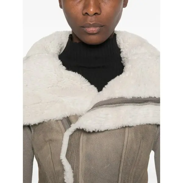 Rick Owens Grey Jackets Faux Fur & Shearling Jackets