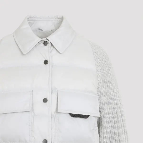 Brunello Cucinelli Hybrid Padded Jacket - Gray