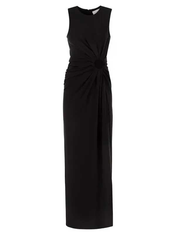 Sportmax Spxsaletta – Long Stretch Jersey Dress With Draping And Cut-out - Black