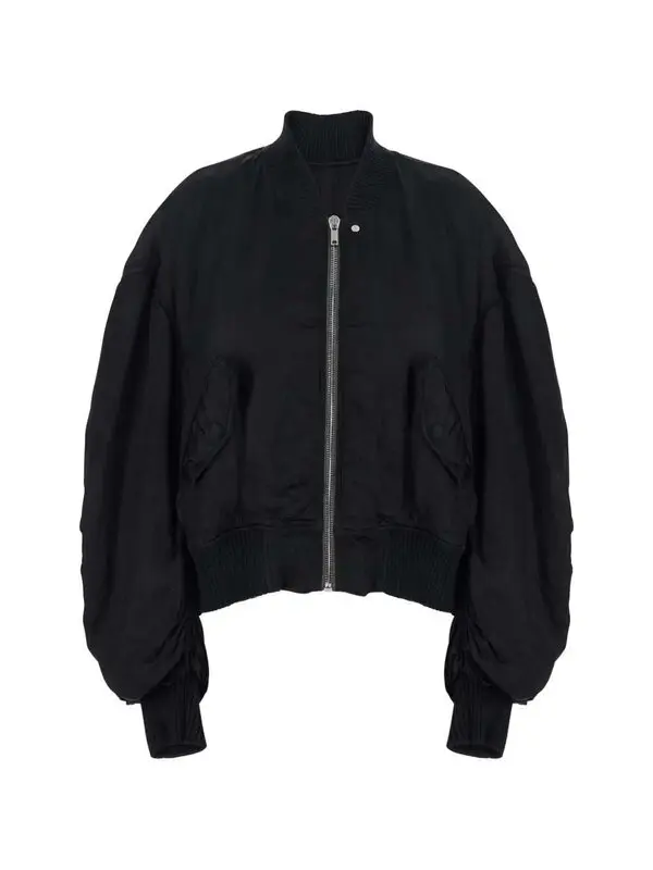Rick Owens Ruffled Bomber Jacket - Black