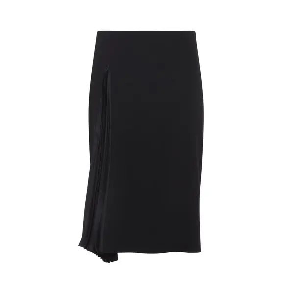 JIL SANDER Virgin Wool Midi Skirt - Black