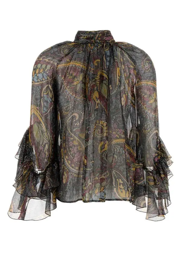 Etro Printed Silk Blend Blouse - Multicolor