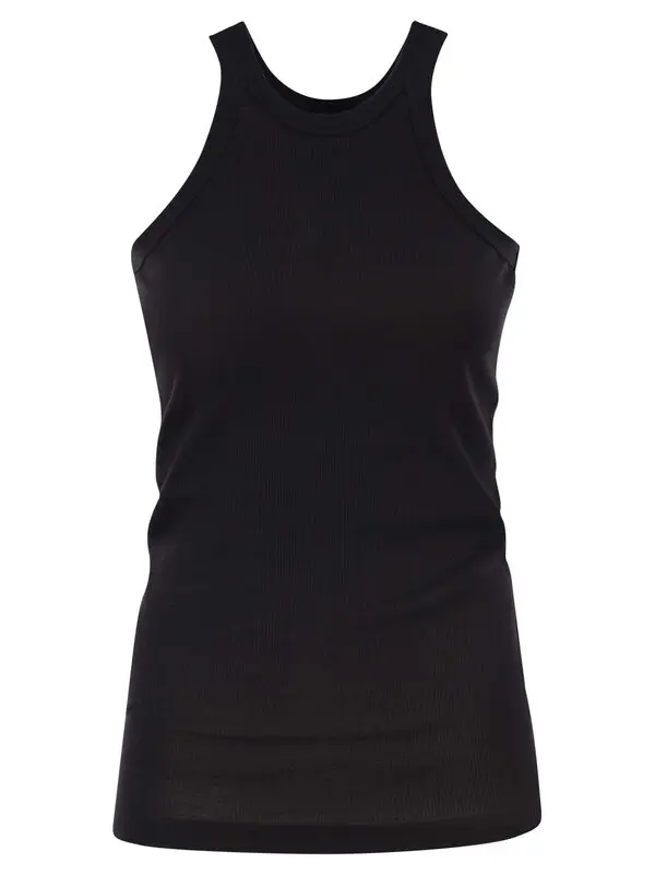 Sportmax Spxfumato Sleeveless Cotton And Silk Jersey Top - Black