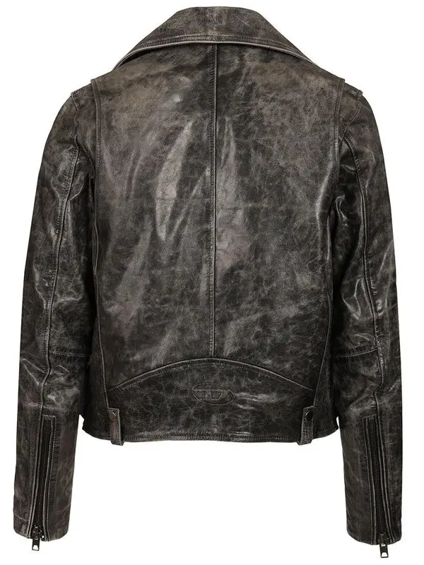 DIESEL® Leather Biker Jacket - Gray