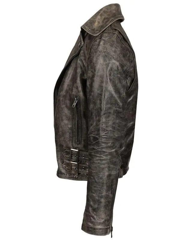 DIESEL® Leather Biker Jacket - Gray