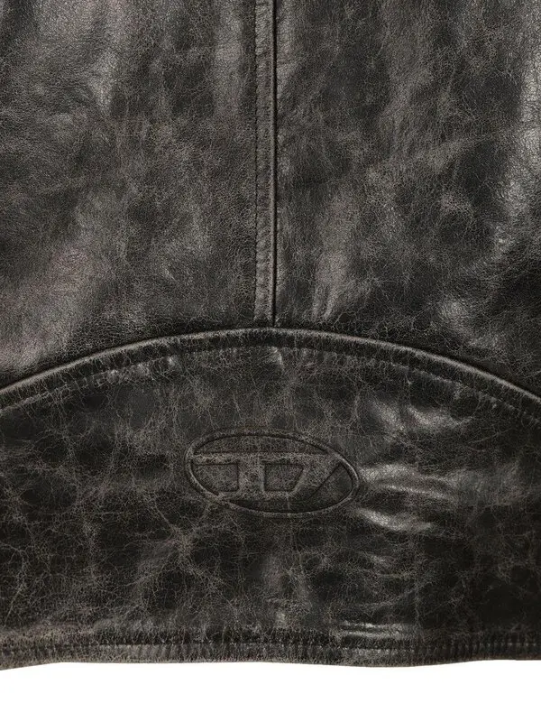 DIESEL® Leather Biker Jacket - Gray