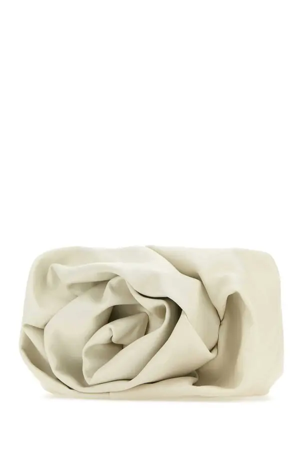 Burberry Ivory Nappa Leather Rose Clutch