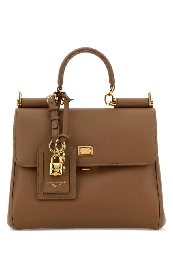 Dolce & Gabbana Biscuit Leather My Sicily Handbag - Brown