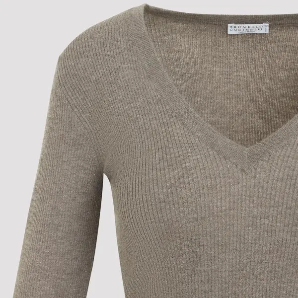 Brunello Cucinelli Ribbed V-neck Sweater
