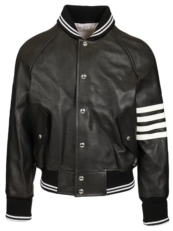 Thom Browne 4-bar Leather Bomber Jacket