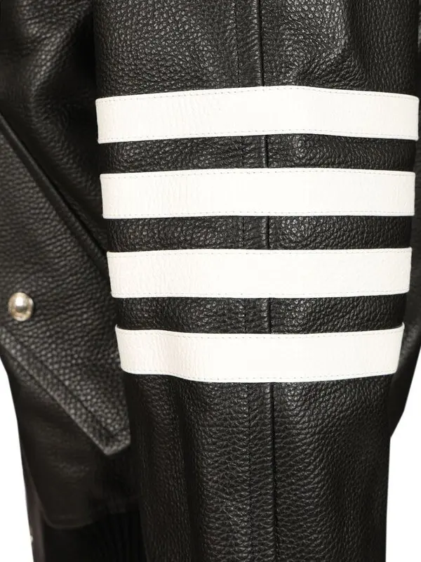 Thom Browne 4-bar Leather Bomber Jacket